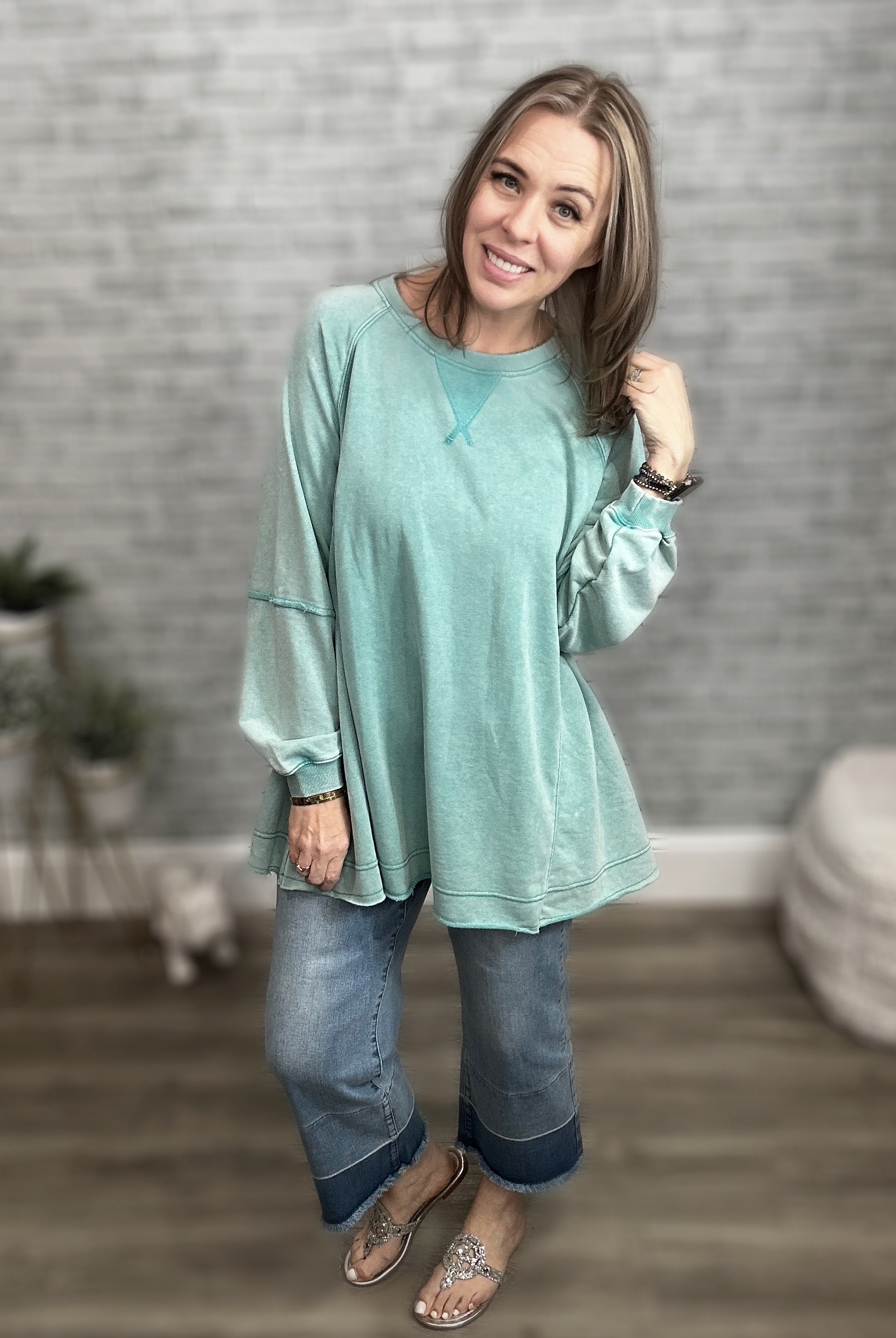 Jade by Jane Oversized Color Wash Sweatshirt with Pockets! – Just Wear ...