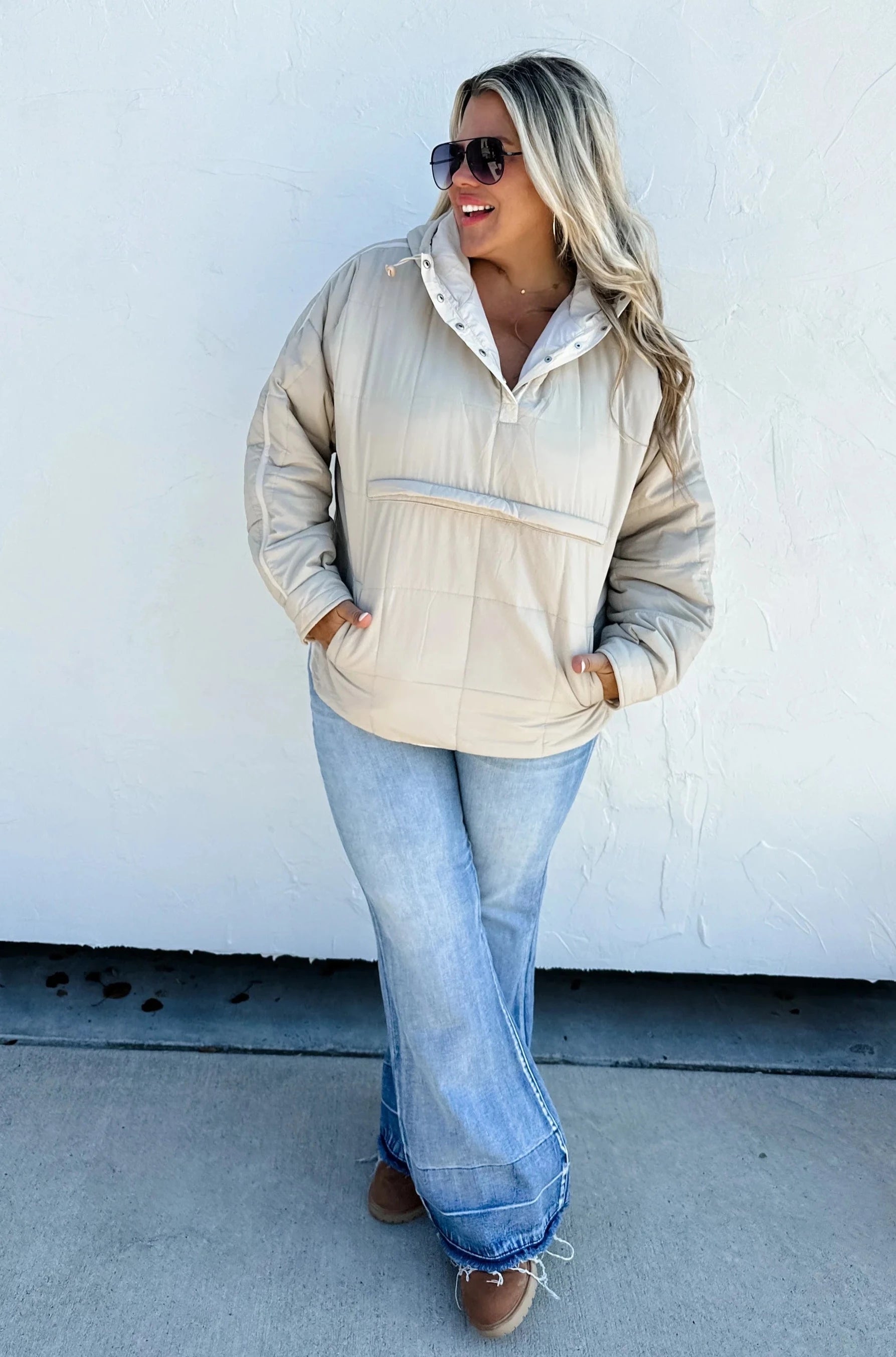 Blakeley Puffer Jacket in Linen – Just Wear the Dress Boutique