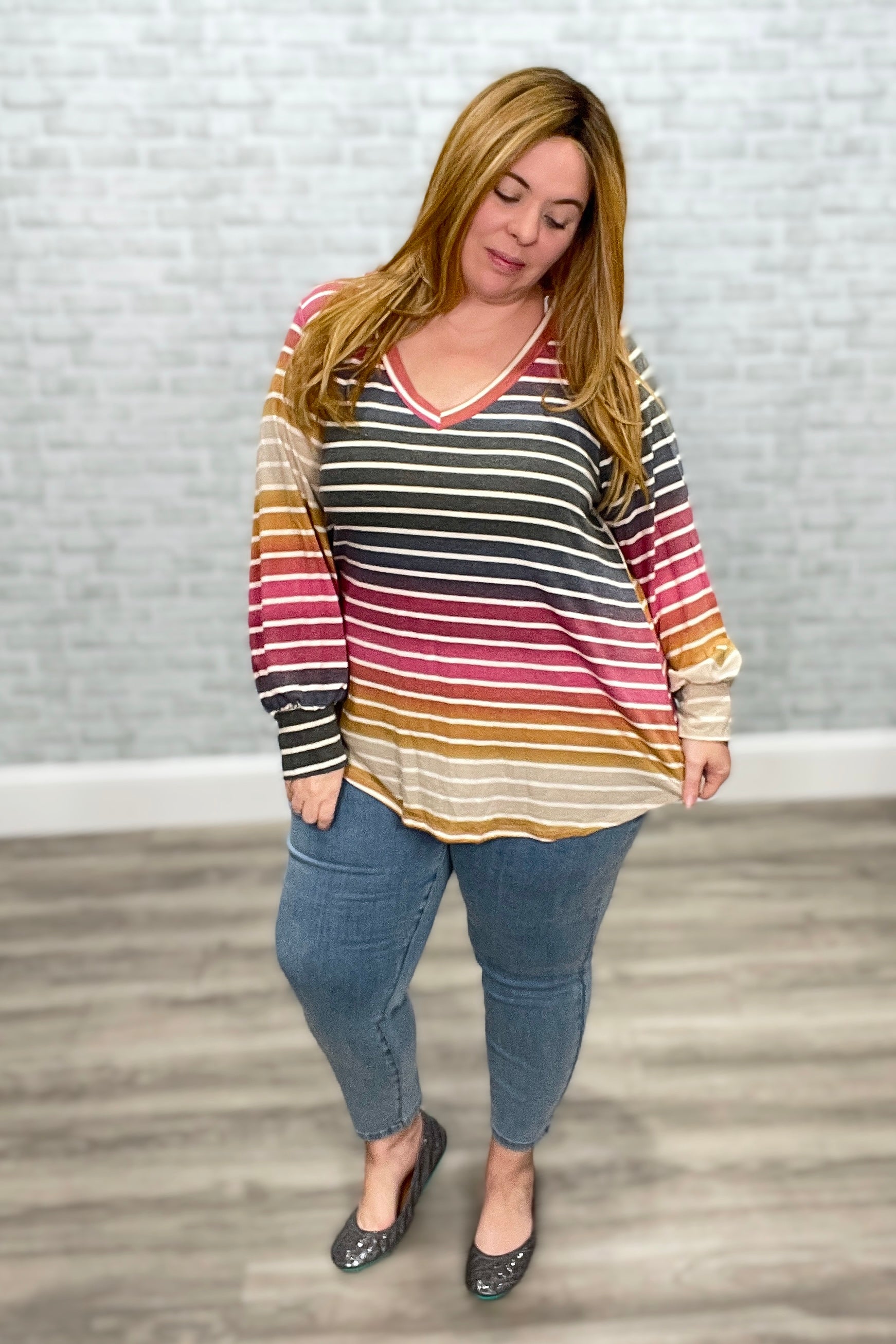 Colorful Striped V-Neck Top from Andree by Unit – Just Wear the Dress ...