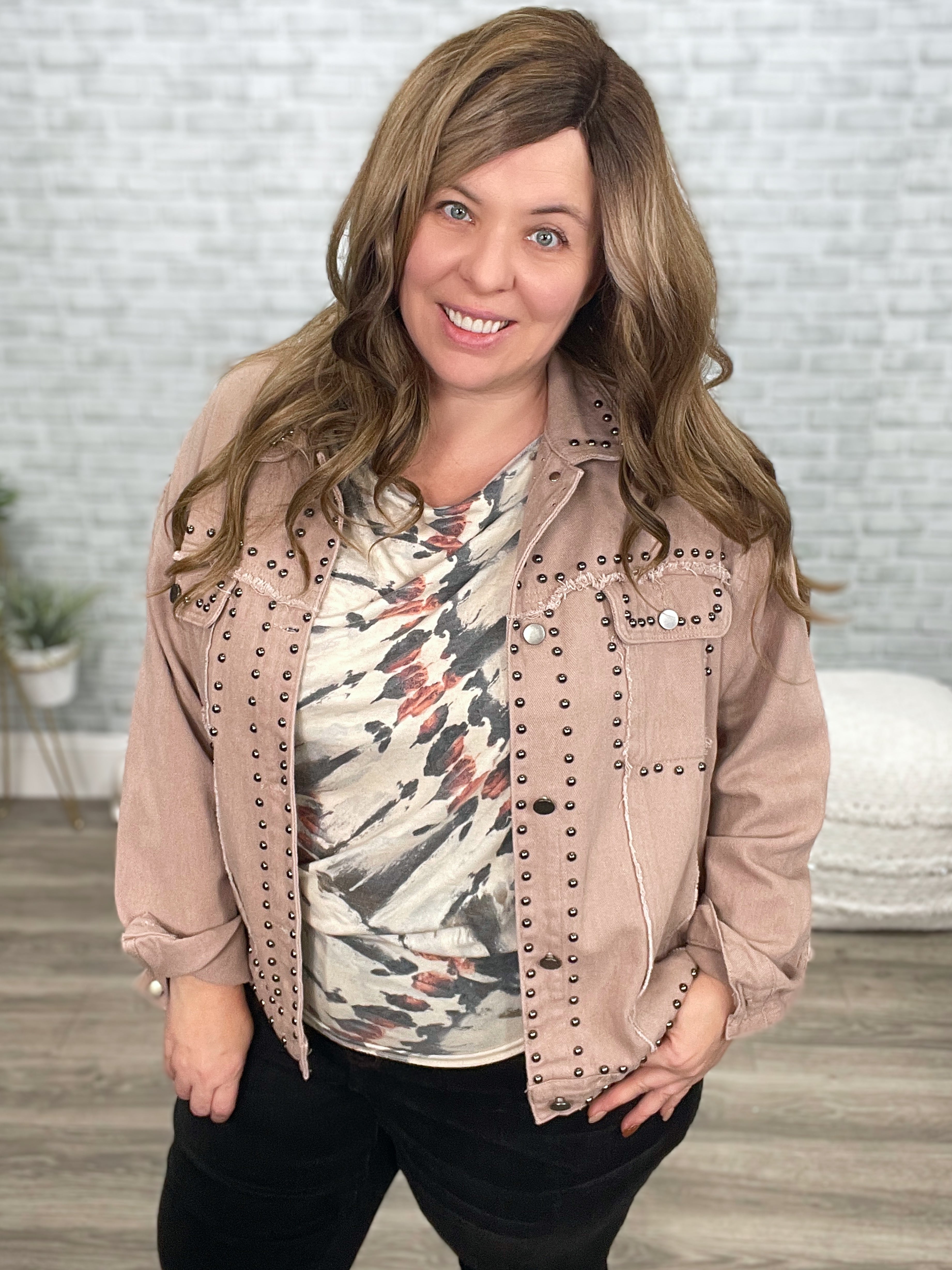 Outdoor Scenery Studded Denim Jacket - Andree by Unit – Just Wear the ...