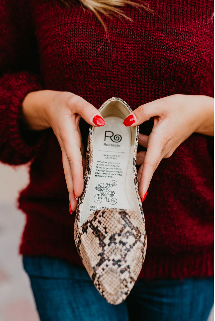 Desert Diamond Snake Print Foldable Loafer Flats {Rollasole} – Just ...